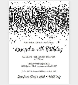 [Free Download] 5 Birthday card Design Black and White Template
