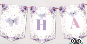 FREE 5 Printable Butterfly Birthday Banner Letter Template