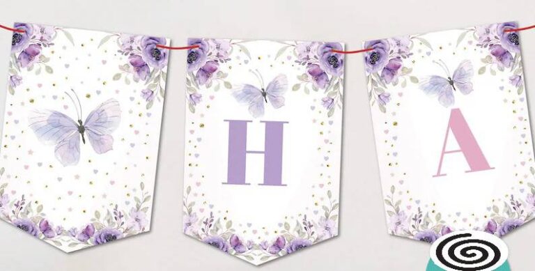 FREE 5 Printable Butterfly Birthday Banner Letter Template