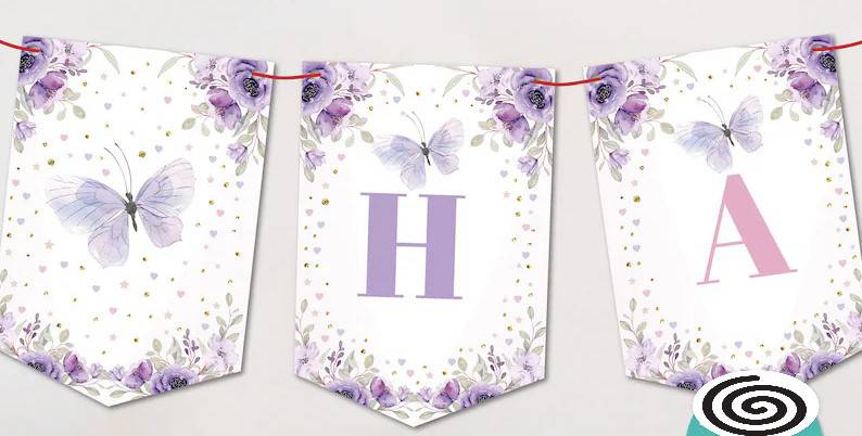 FREE 5 Printable Butterfly Birthday Banner Letter Template