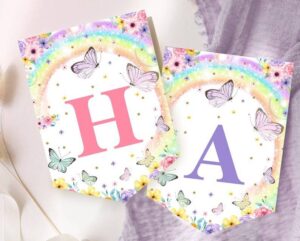 FREE 5 Printable Butterfly Birthday Banner Letter Template