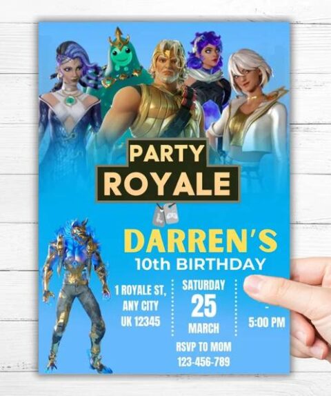 3 Fortnite Birthday Invitation Template free