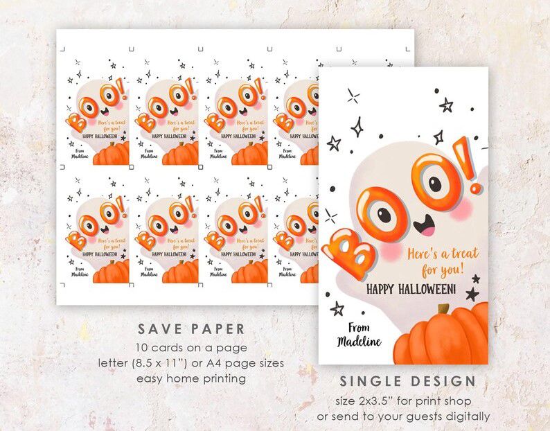 Halloween Gift Tags Free Printable CANVA template