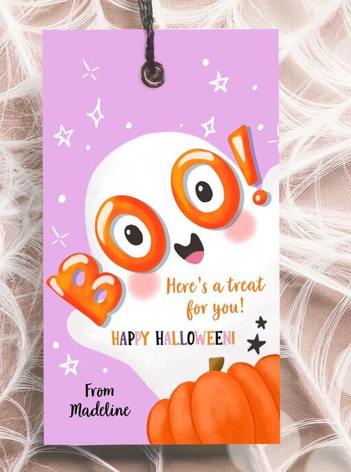 Halloween Gift Tags Free Printable CANVA template
