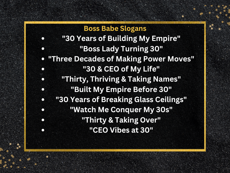 99+ Unique 30th Birthday Slogans