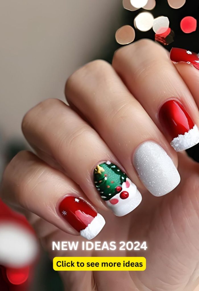 90+ Simple Christmas Nail Designs in 2024