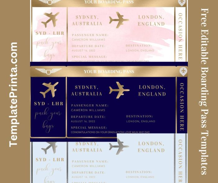 Free Editable Boarding Pass Templates That'll Make Your Events Soar! ️