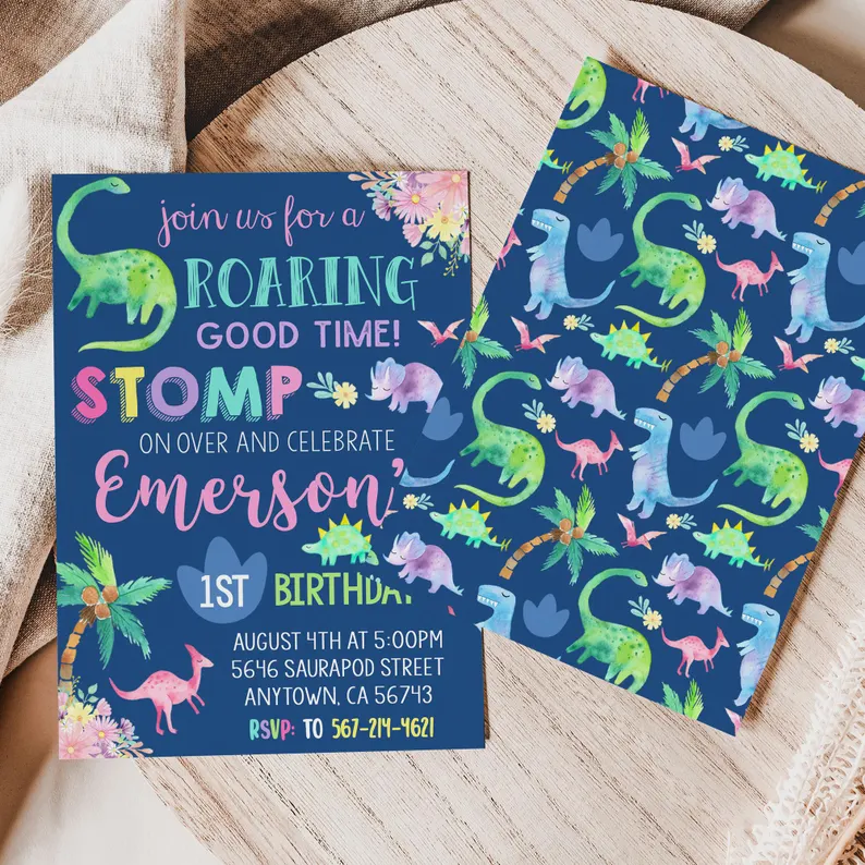 18 Free Dinosaur Birthday Party Invitations Printable Blank Template